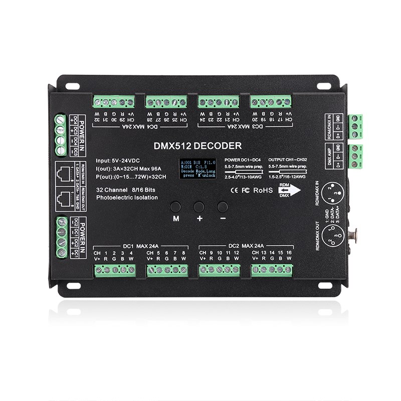 Multi-Channel 32CH DMX512 Constant Voltage Decoder | SatisLED